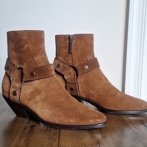 Saint Laurent | Shoes | Saint Laurent Ysl Suede Wyatt Harness Ankle ...